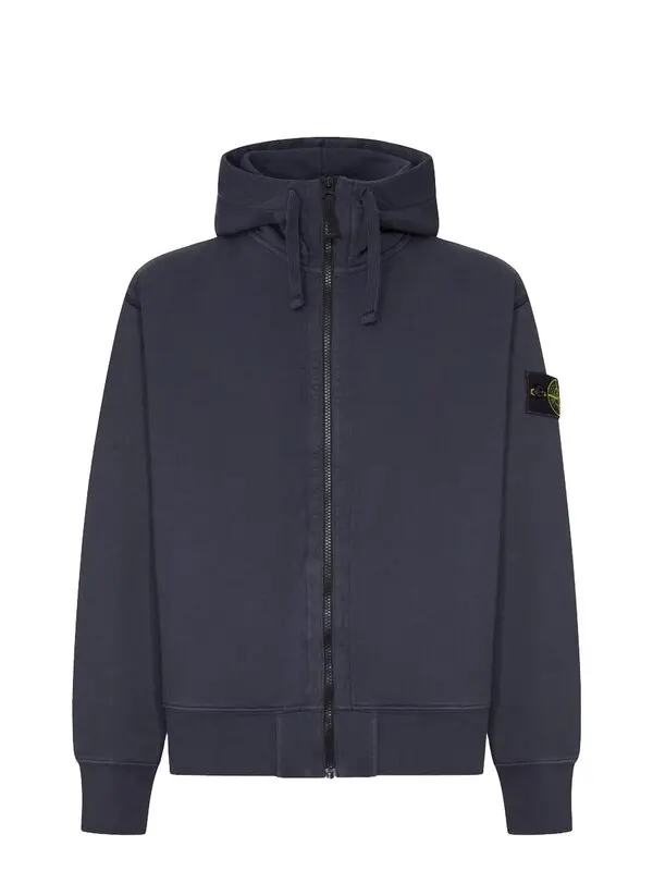 Stone Island Cotton Zip-up Hoodie - Blue