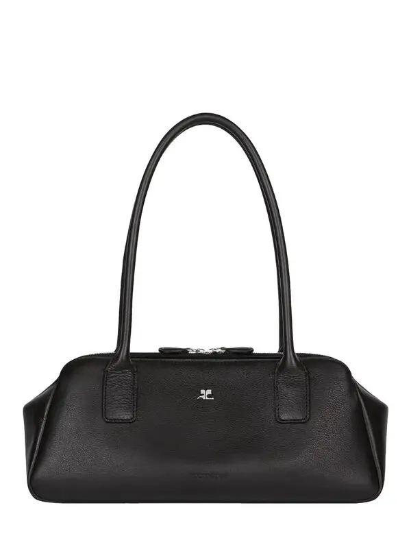 COURREGES Leather Shoulder Bag - Black