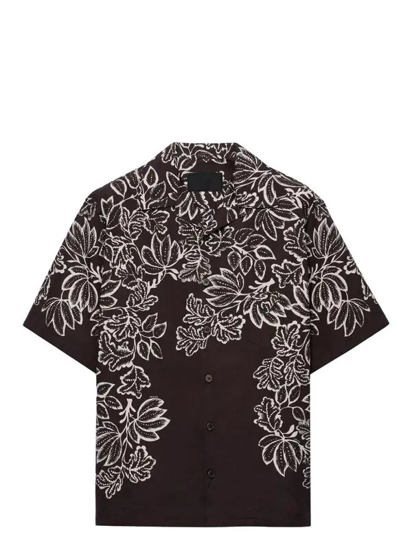 Prada Short-sleeved Printed Cotton Shirt - Multicolor