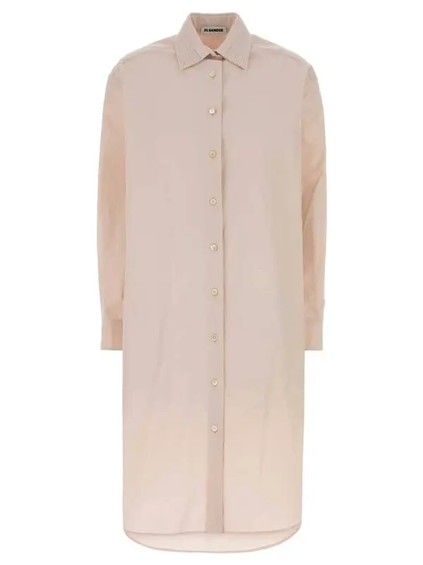JIL SANDER Light Poplin Shirt Dress - Pink