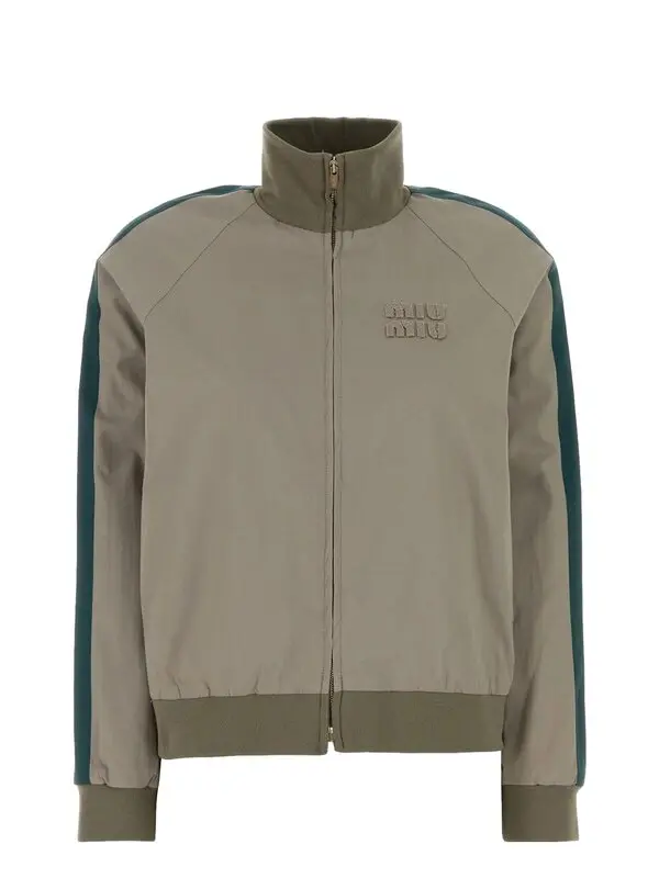 Miu Miu Cotton Zip-up Sweatshirt - Brown