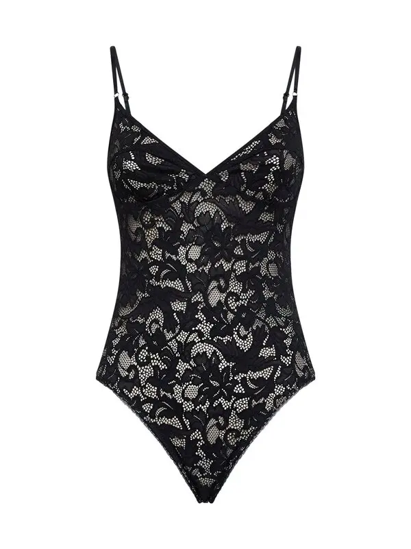 Zimmermann Black Lace Sleeveless Bodysuit - Multicolor