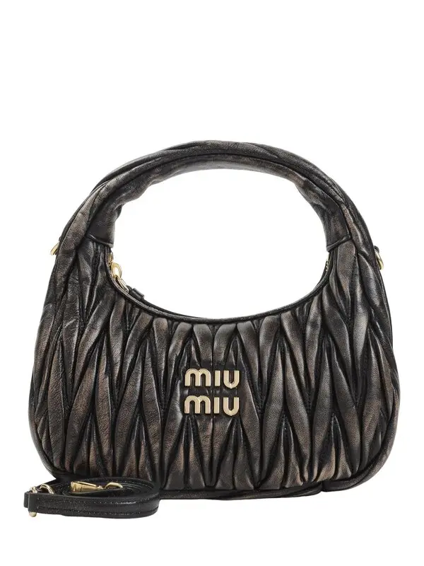 Miu Miu Sacca Leather Shoulder Bag - Brown