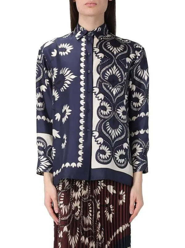 Max Mara Printed Silk Shirt - Blue