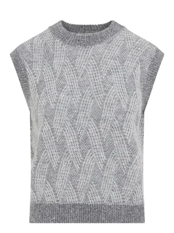 Peserico Wool-blend Knit Gilet - Gray