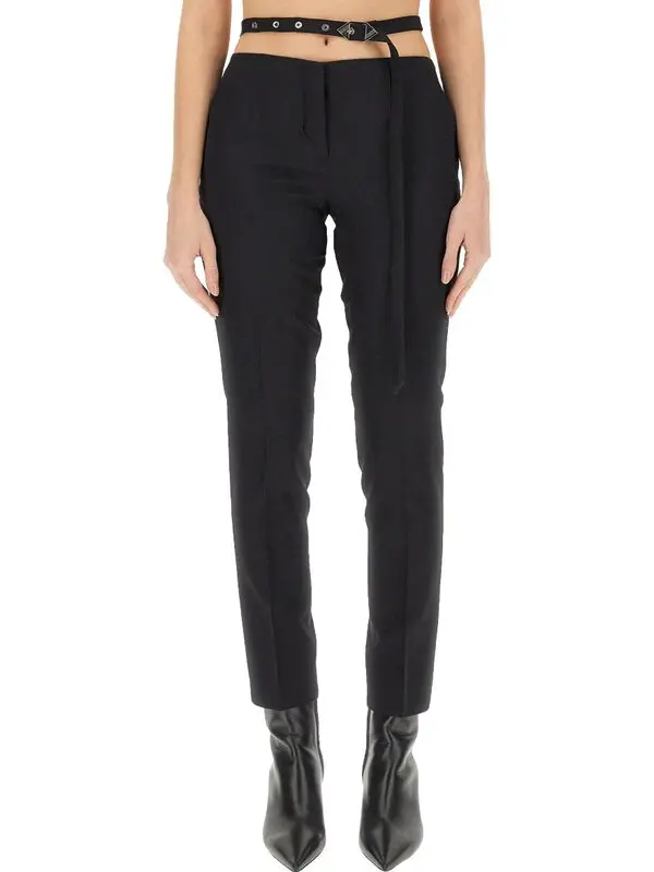 Attico Virgin Wool Cut Out Pants - Black