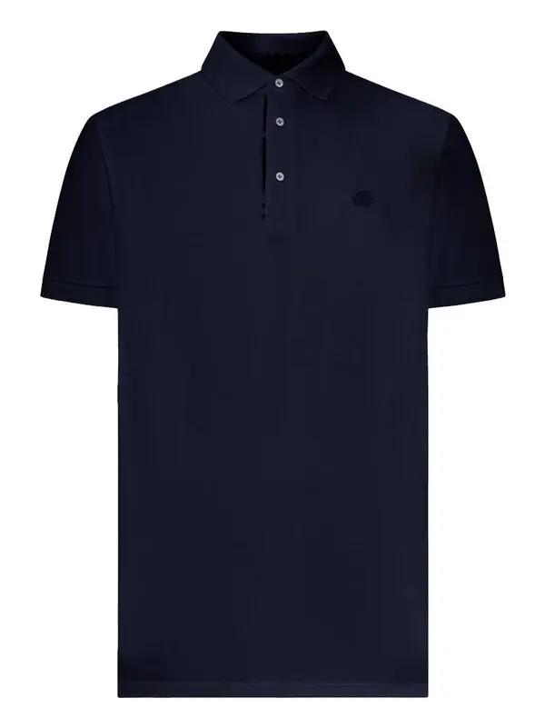 Etro Cotton Polo Shirt With Printed Details - Blue