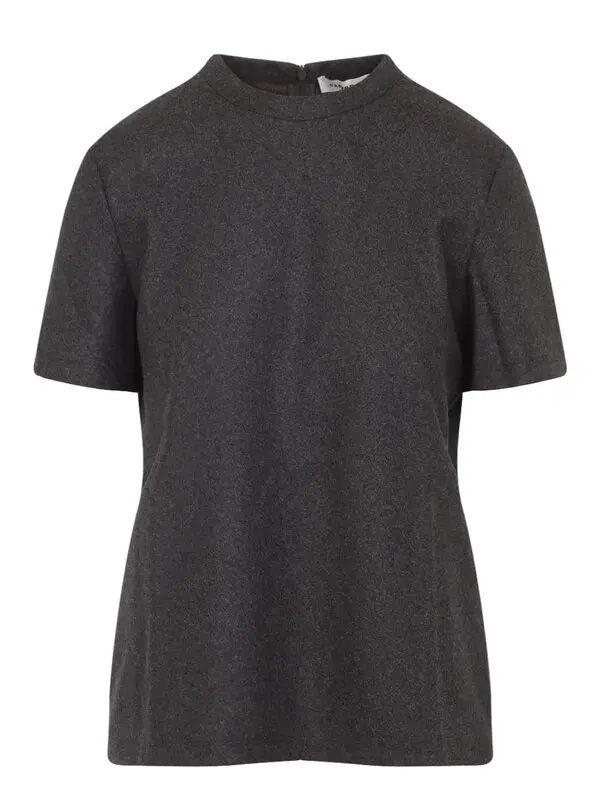 Carven Fitted Virgin Wool T-shirt - Brown