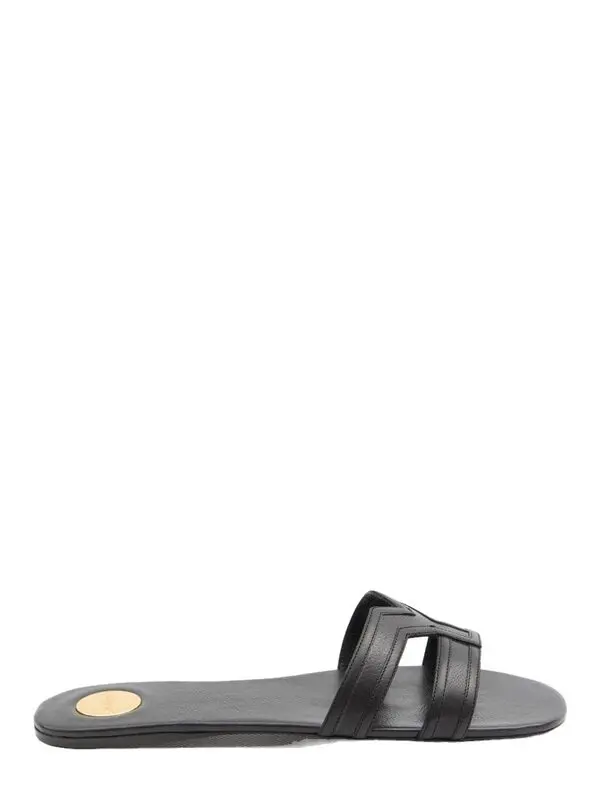 Saint Laurent Mabrouka Leather Flat Sandals - Multicolor