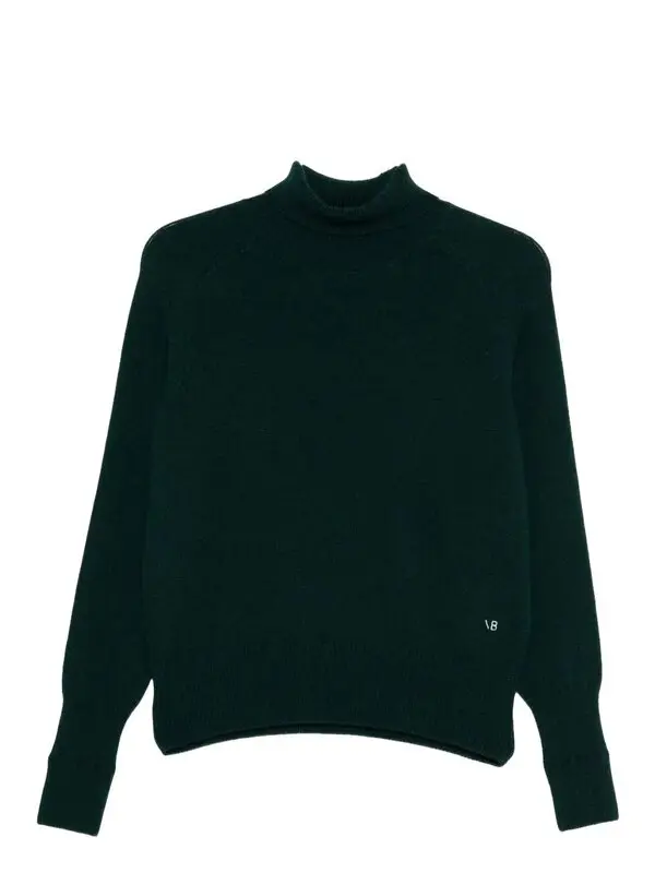 Victoria Beckham Lambswool Turtleneck Jumper - Green