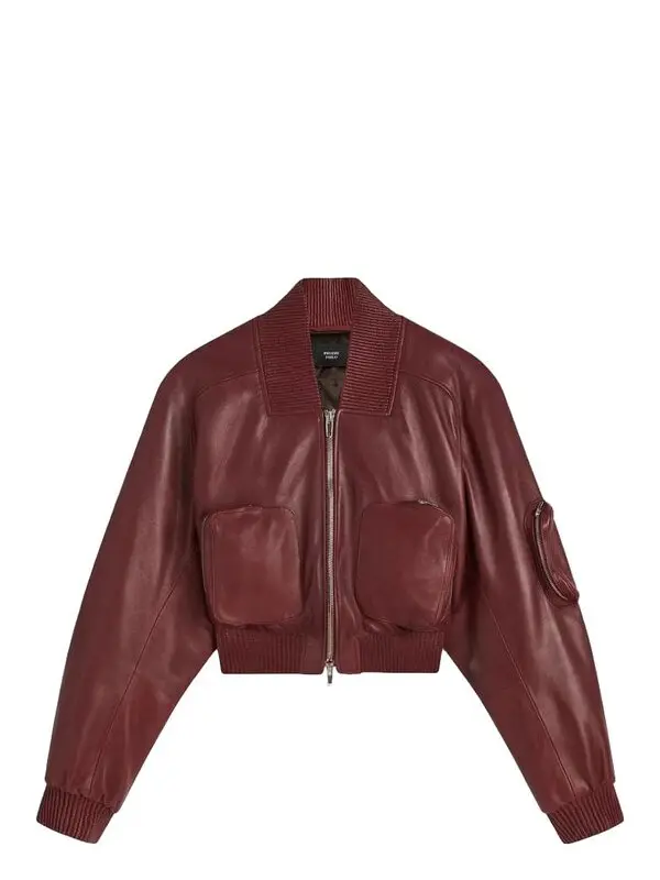 Phoebe Philo Leather Pocket Bomber Jacket - Multicolor