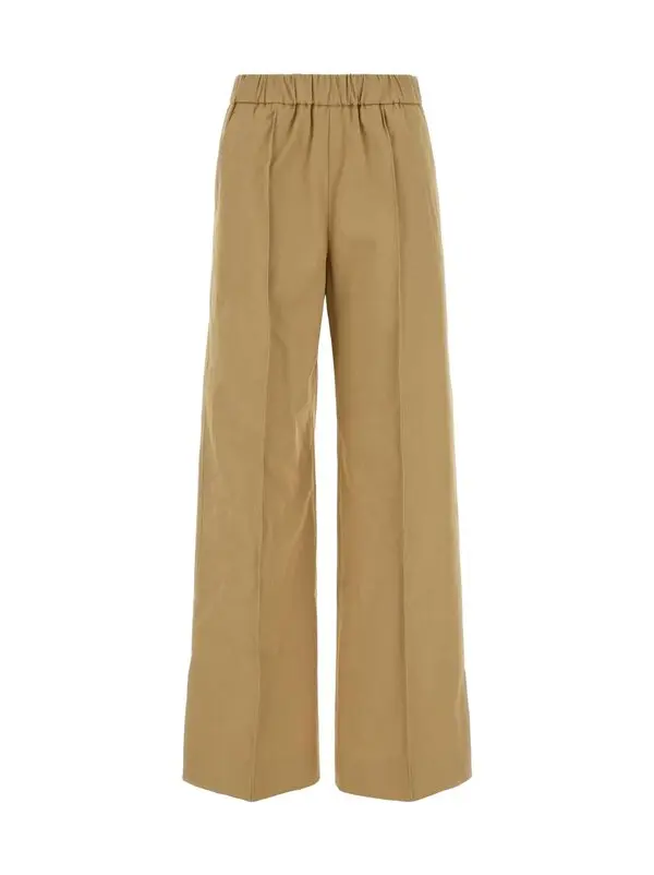 JIL SANDER Cotton Wide-leg Pant - Brown