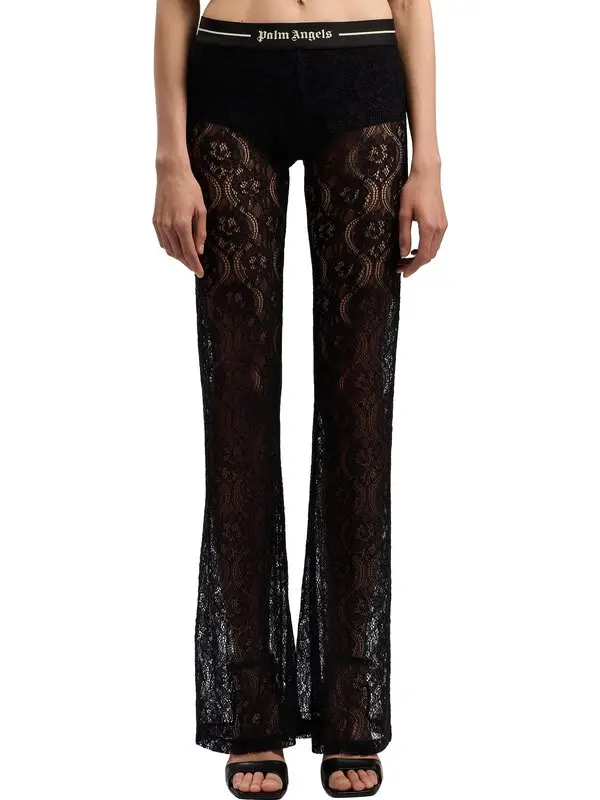 Palm Angels Classic Logo Lace Pants - Black
