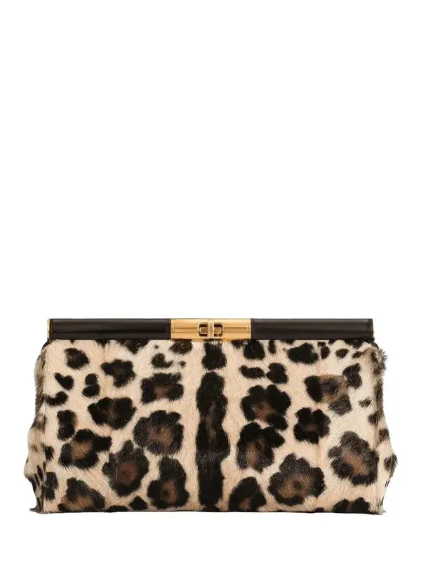 Dolce & Gabbana Marlene Leopard Print Goatskin Shoulder Bag - Multicolor
