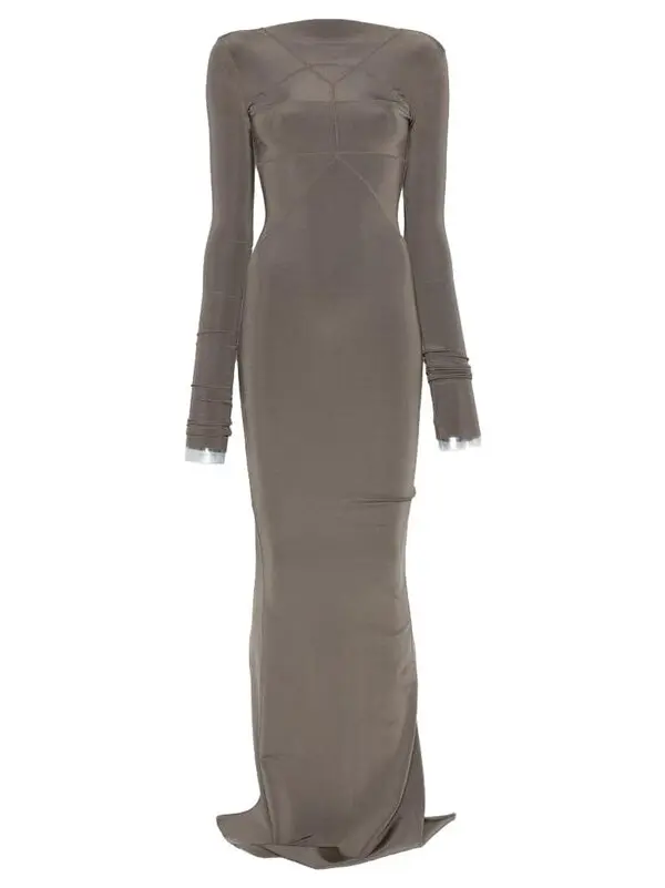 Rick Owens Long Sleeve Gown Maxi Dress - Multicolor