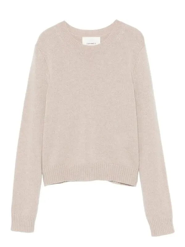 LISA YANG Cashmere Crew Neck Pullover - Cream