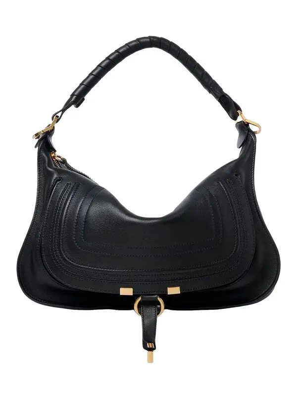 Chloé Marcie Small Leather Shoulder Bag - Black