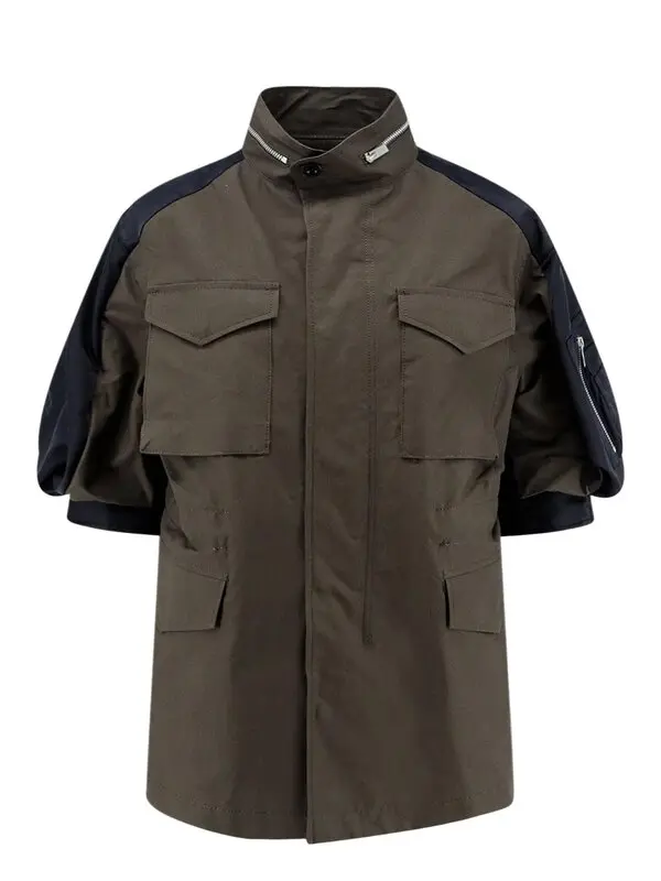 Sacai Canvas Jacket With Nylon Sleeves - Multicolor
