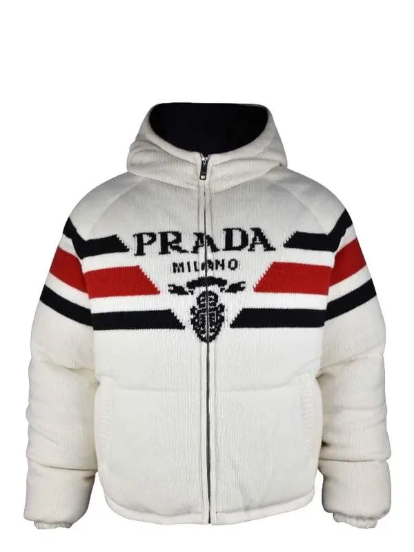 Prada Cashmere And Wool Down Jacket - White