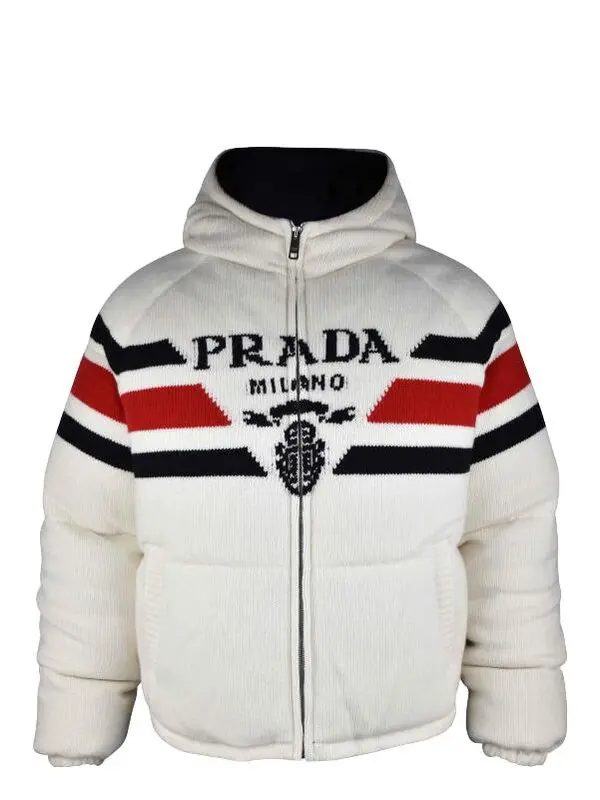 Prada Cashmere And Wool Down Jacket - White