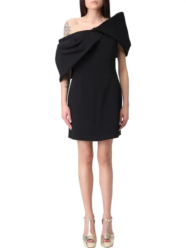 Solace London One-shoulder Crepe Dress - Black