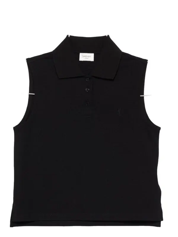 Saint Laurent Cotton Sleeveless Polo Shirt - Multicolor