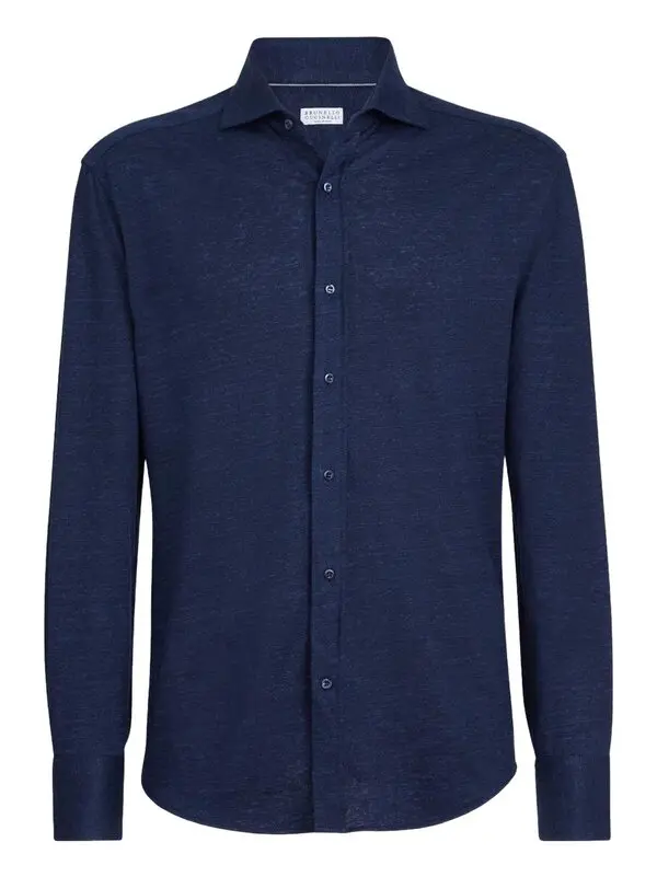 Brunello Cucinelli Linen And Cotton Blend Shirt - Multicolor