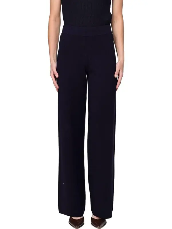 Max Mara Solid Trousers - Blue