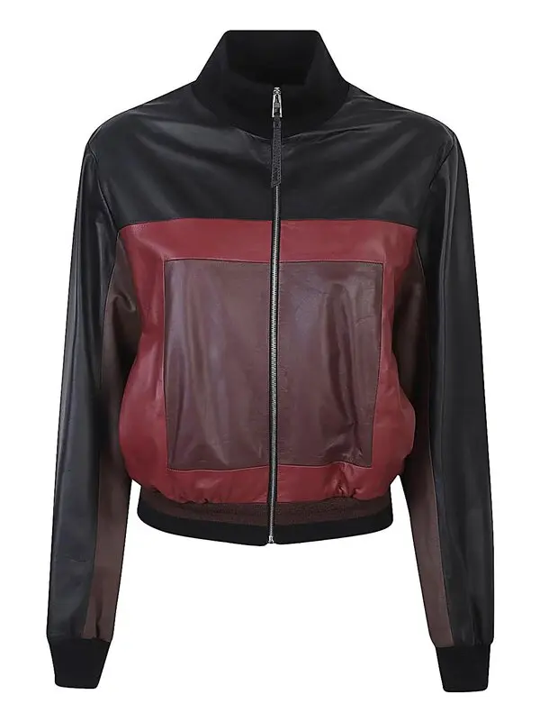 Loewe Leather Cropped Jacket - Multicolor