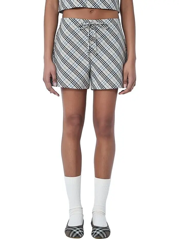 Burberry Check Drawstring Shorts - Cream
