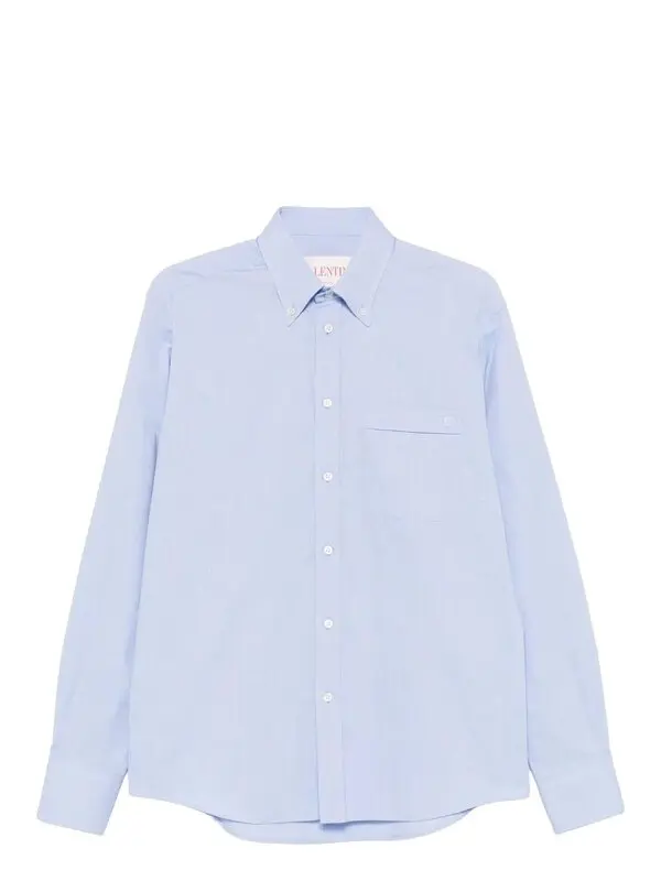 Valentino Garavani Vlogo Signature` Long Sleeve Oxford Shirt - Multicolor