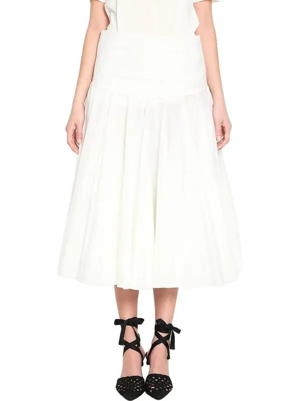 Jacquemus Asymmetric Draped High Waist Godet Mini Skirt - White