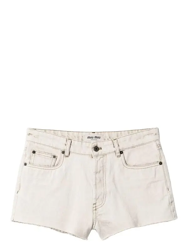 Miu Miu Denim Cotton Shorts - Multicolor