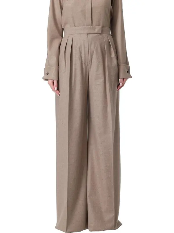 Max Mara Cashmere Wide Leg Pants - Gray