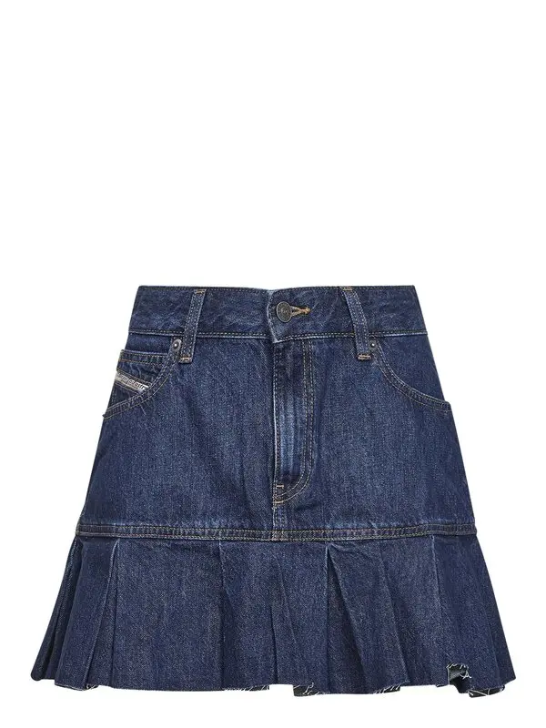 DIESEL® Blue Denim De-reen Pleated Mini Skirt - Multicolor