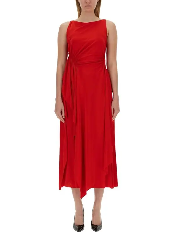LANVIN Dress With Drape - Red