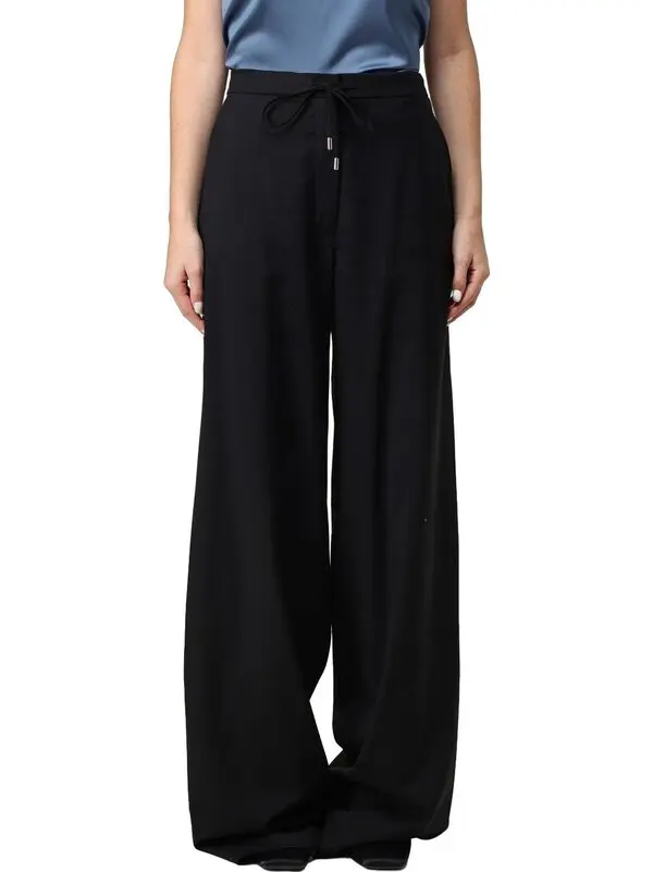 Max Mara Wide Leg Drawstring Trousers - Black