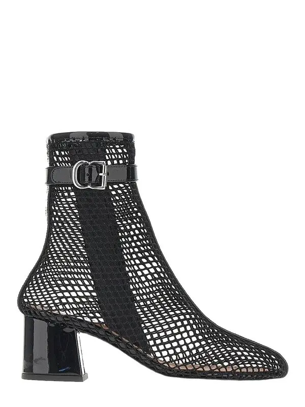 Alaïa Net Patent Detail Ankle Booties - Black