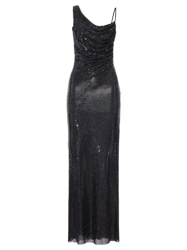 SELF-PORTRAIT Draped Dress - Black