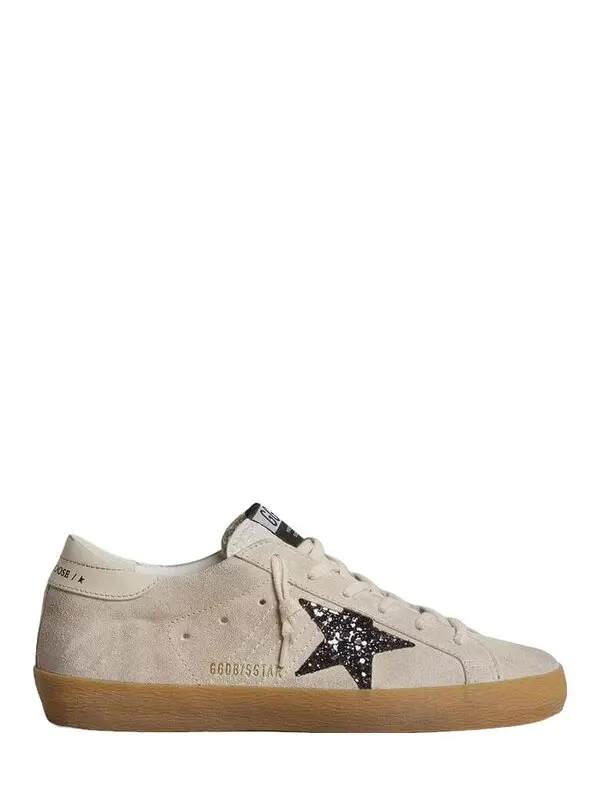 GOLDEN GOOSE Women`s Super-star In Suede With Glitter Star - Gray