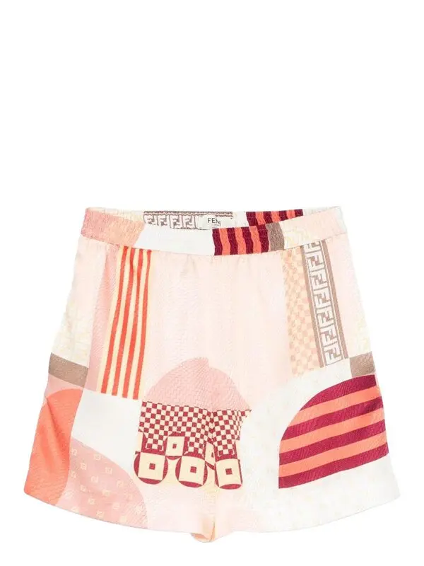 Fendi Monogram Ff Motif Shorts - Multicolor