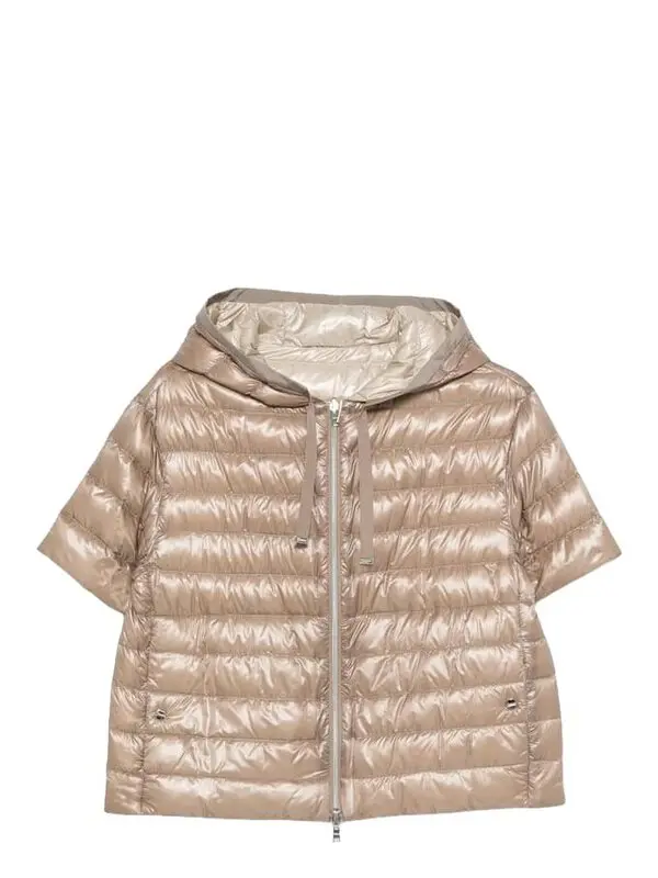 Herno Oversized Puffed Short Sleeves Hooded Jacket - Cream