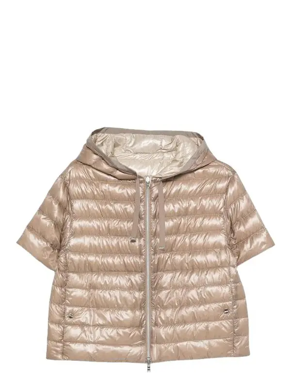 Herno Oversized Puffed Short Sleeves Hooded Jacket - Cream