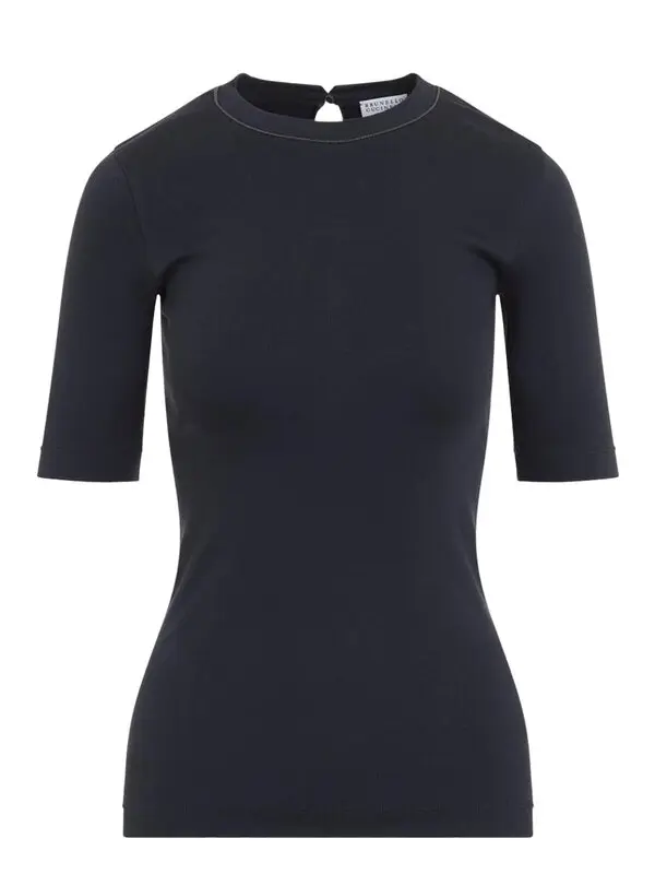 Brunello Cucinelli Rib T-shirt - Blue