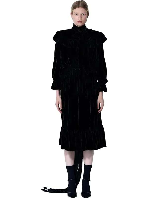 Balenciaga Lace-up Dress - Black