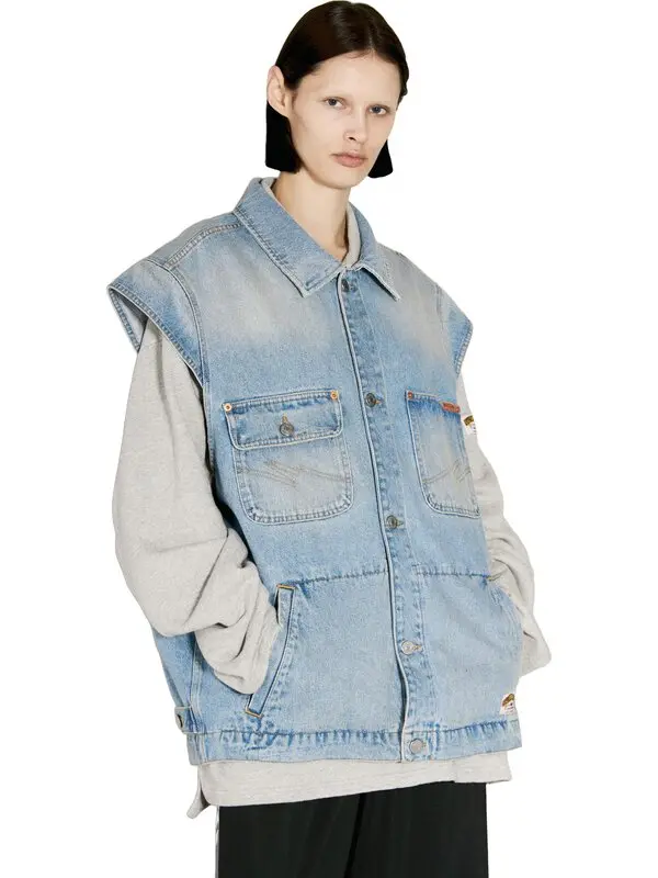 Martine Rose Denim Gilet - Blue