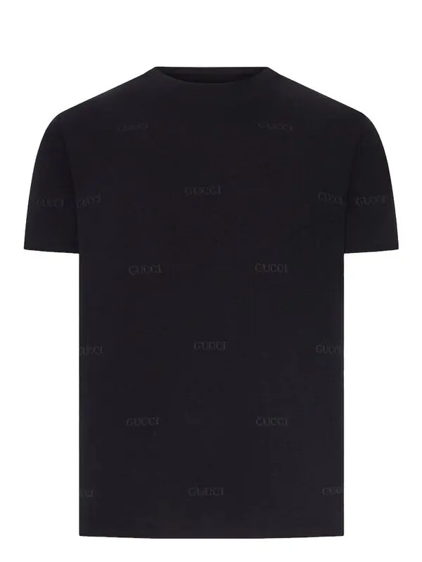 Gucci Jacquard Wool And Silk Blend T-shirt - Black