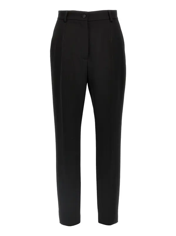 Dolce & Gabbana Wool Gabardine Tuxedo Trousers - Black