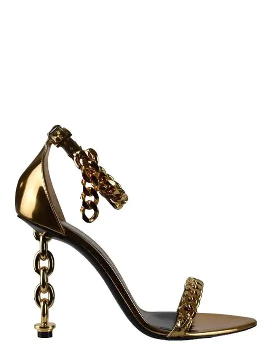 TOM FORD Metallic Leather Sandals - Gold