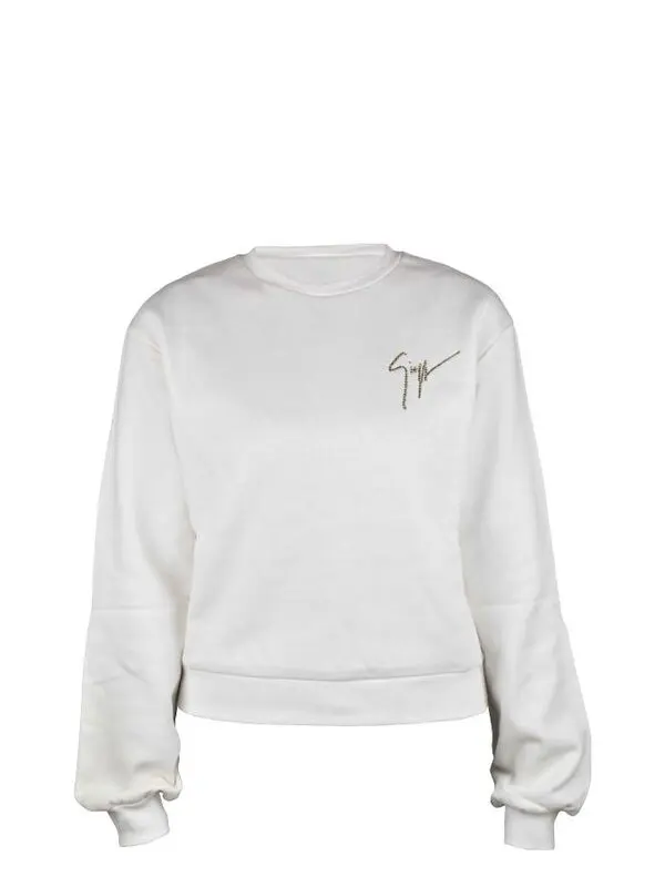 GIUSEPPE ZANOTTI Embroidered Cotton Sweatshirt - White
